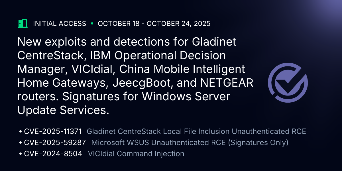 New exploits and detections for Gladinet CentreStack, IBM Operational ...